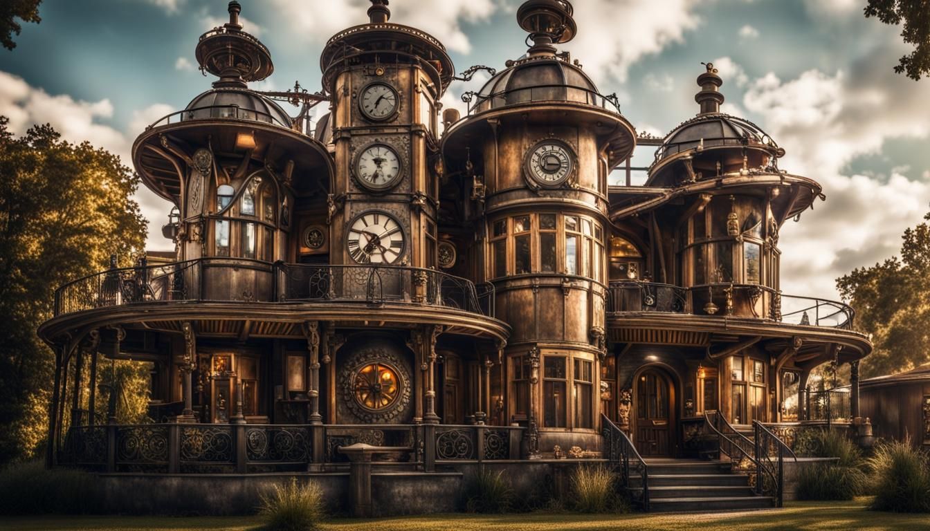 Steampunk manor - AI Generated Artwork - NightCafe Creator