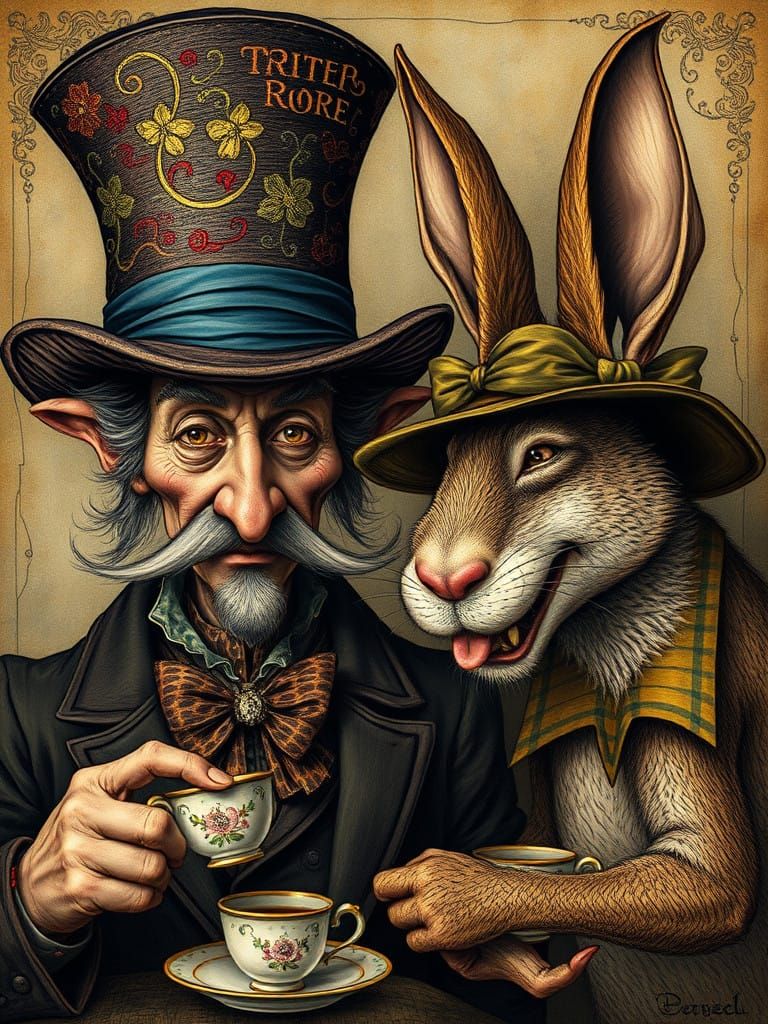 Mad Hatter and March Hare - Whimsical Steampunk Hatter and H...