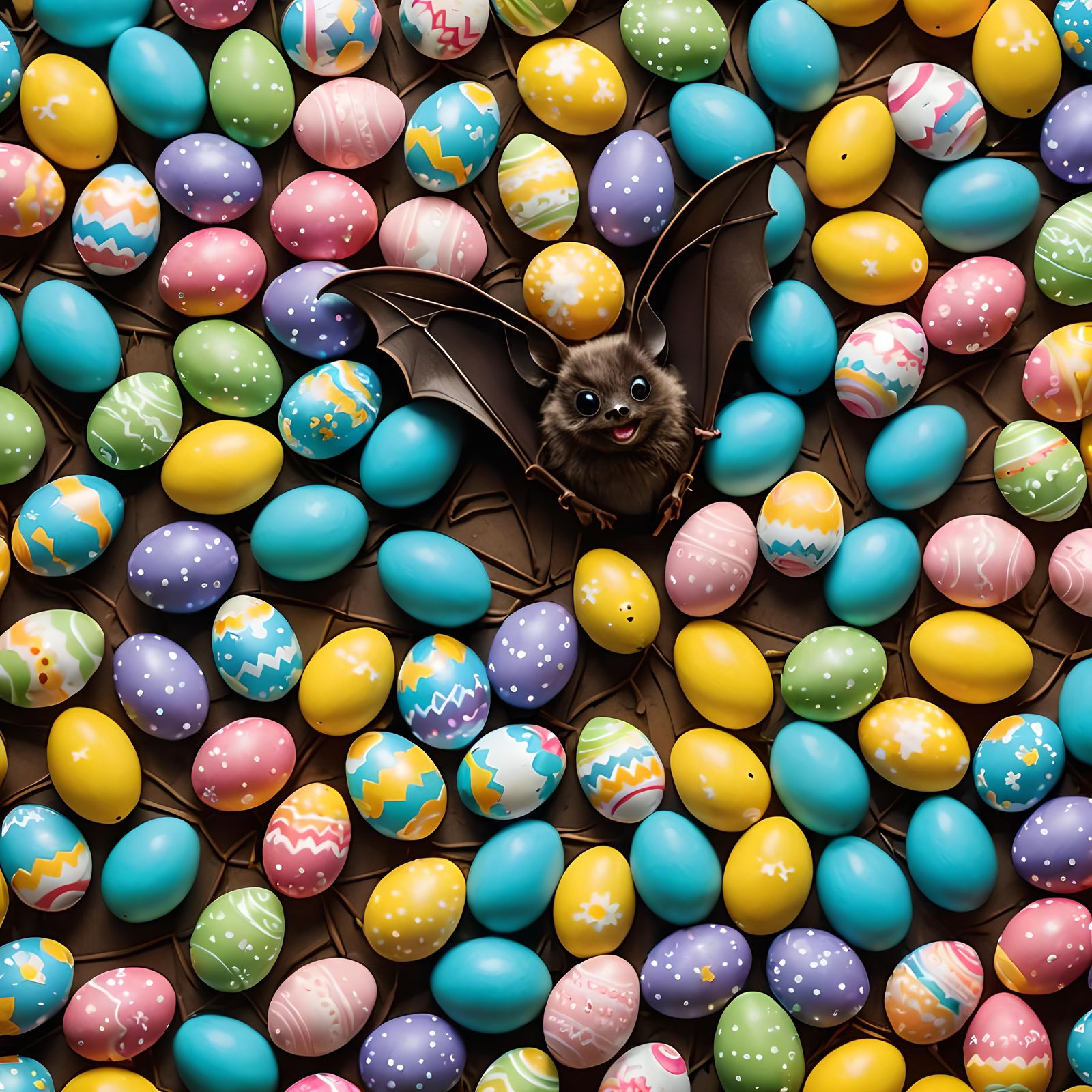 The Easter Bat leaving eggs for the little ones - AI Generated Artwork ...