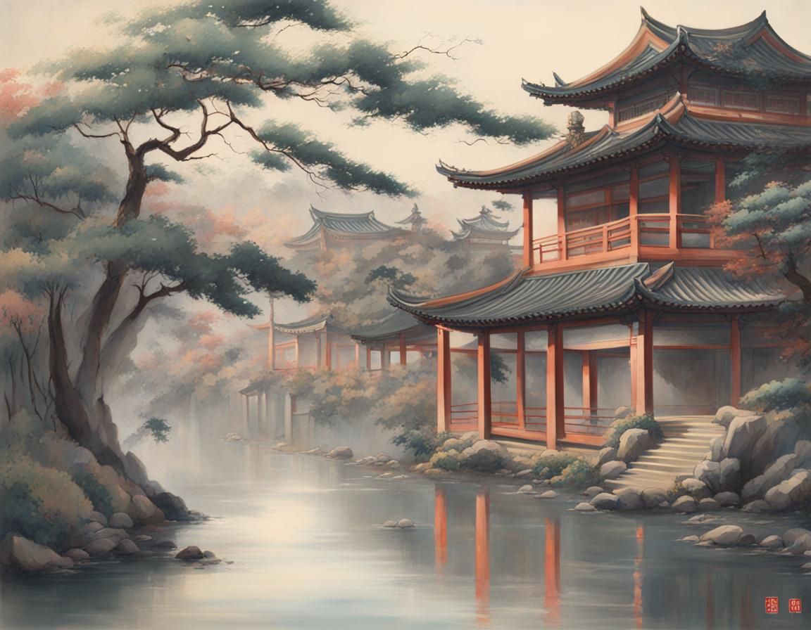 🏯 Serenity Unveiled: A Danqing [DAN-CHING] Painting of a Classic ...