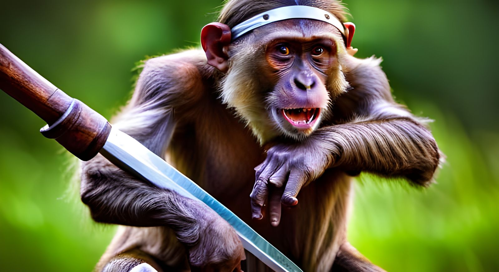 Sword fighting monkey - AI Generated Artwork - NightCafe Creator