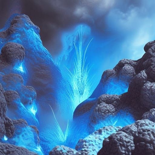 Blue Magma - AI Generated Artwork - NightCafe Creator