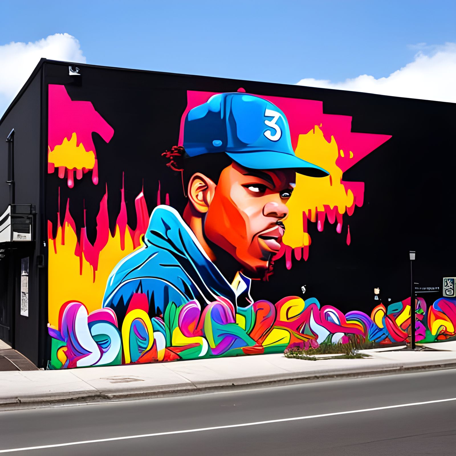 Chance the rapper mural street art - AI Generated Artwork - NightCafe ...
