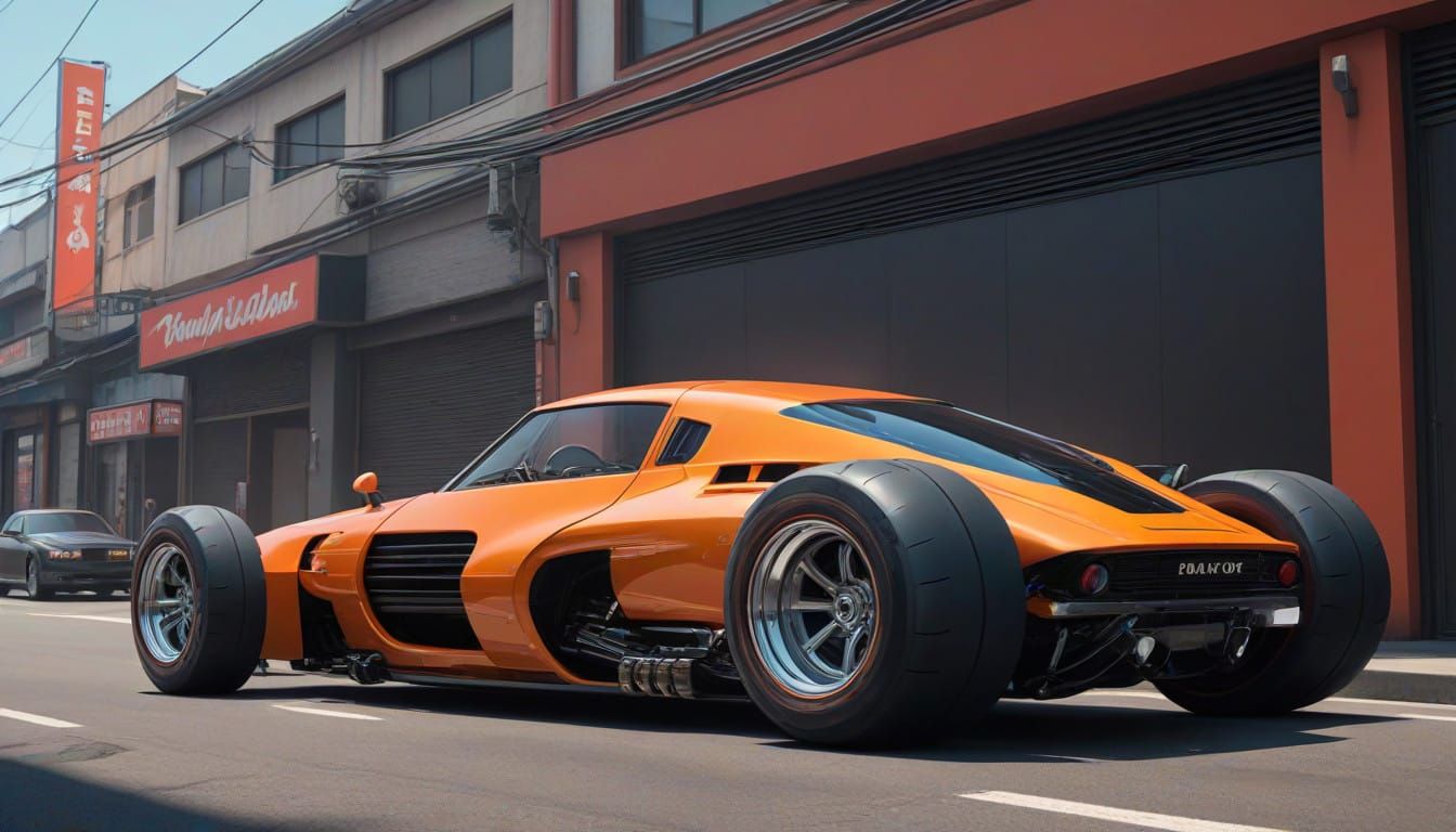 Vintage Cars with Aggressive Retro Customization i... - AI Art