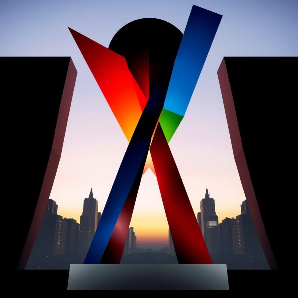 Propaganda Abstract Sculpture - Geometric Futurist Monument ...