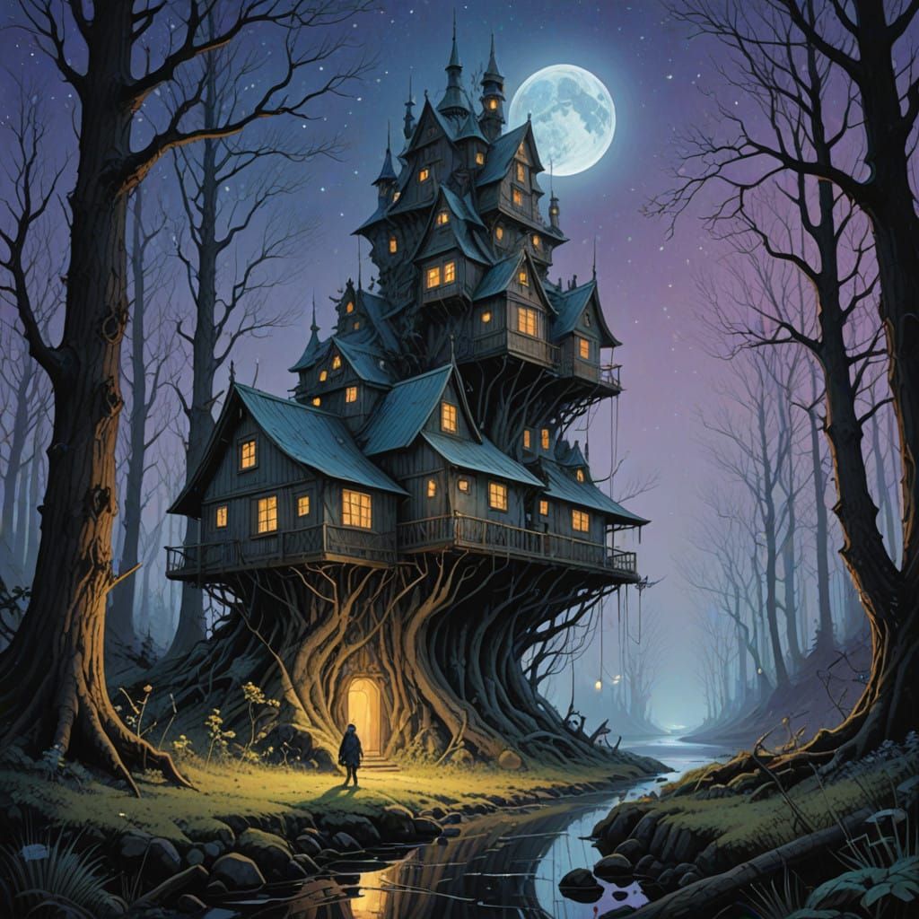 Surreal Forest Glows with Ethereal Starlight - AI Art