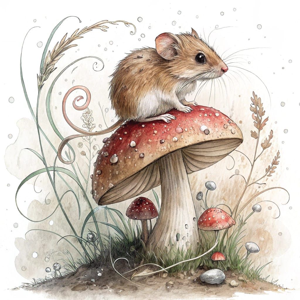 Mouse on a Toadstool - Mouse on a Toadstool