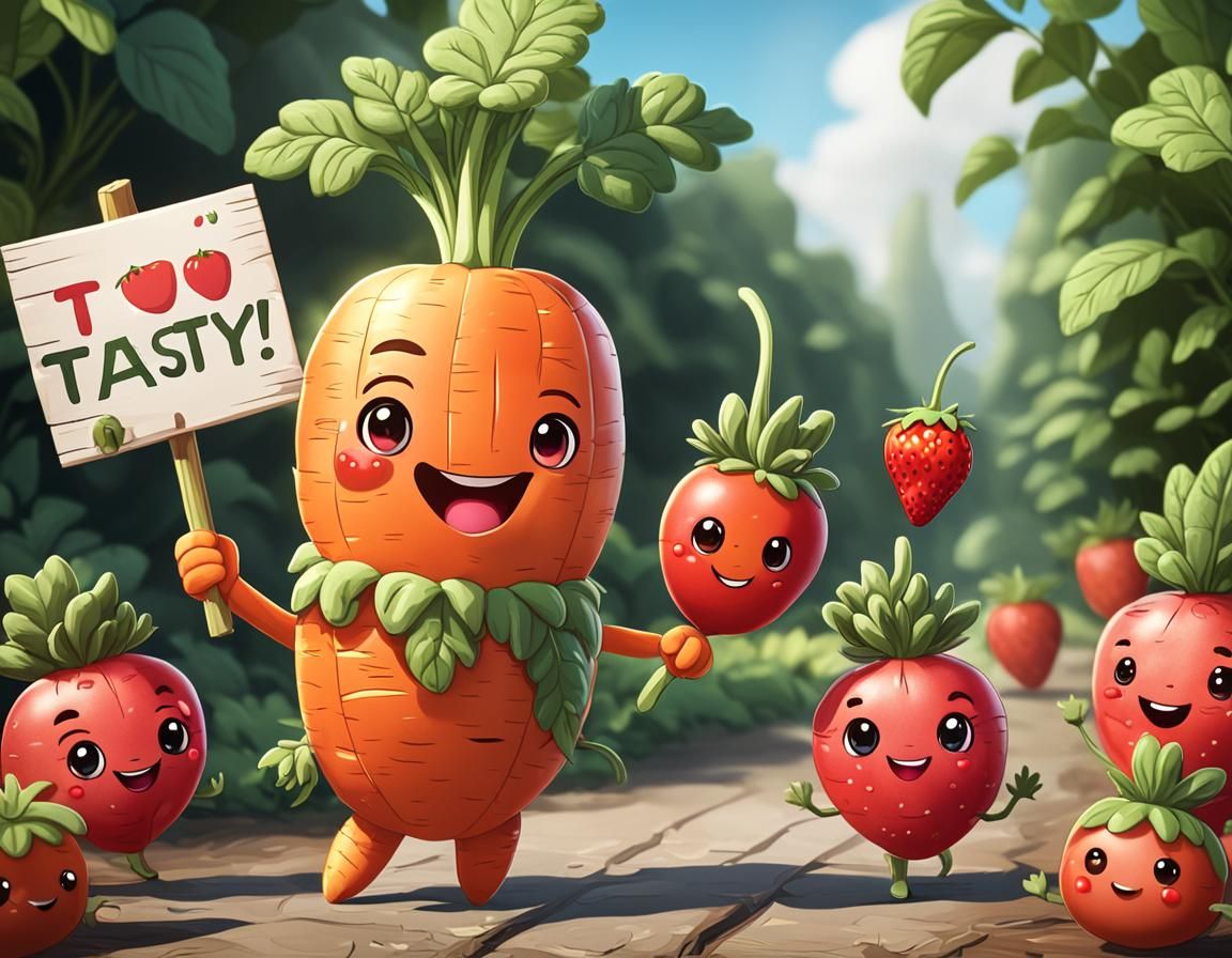 Chibi Fruits & Vegetables - AI Generated Artwork - NightCafe Creator