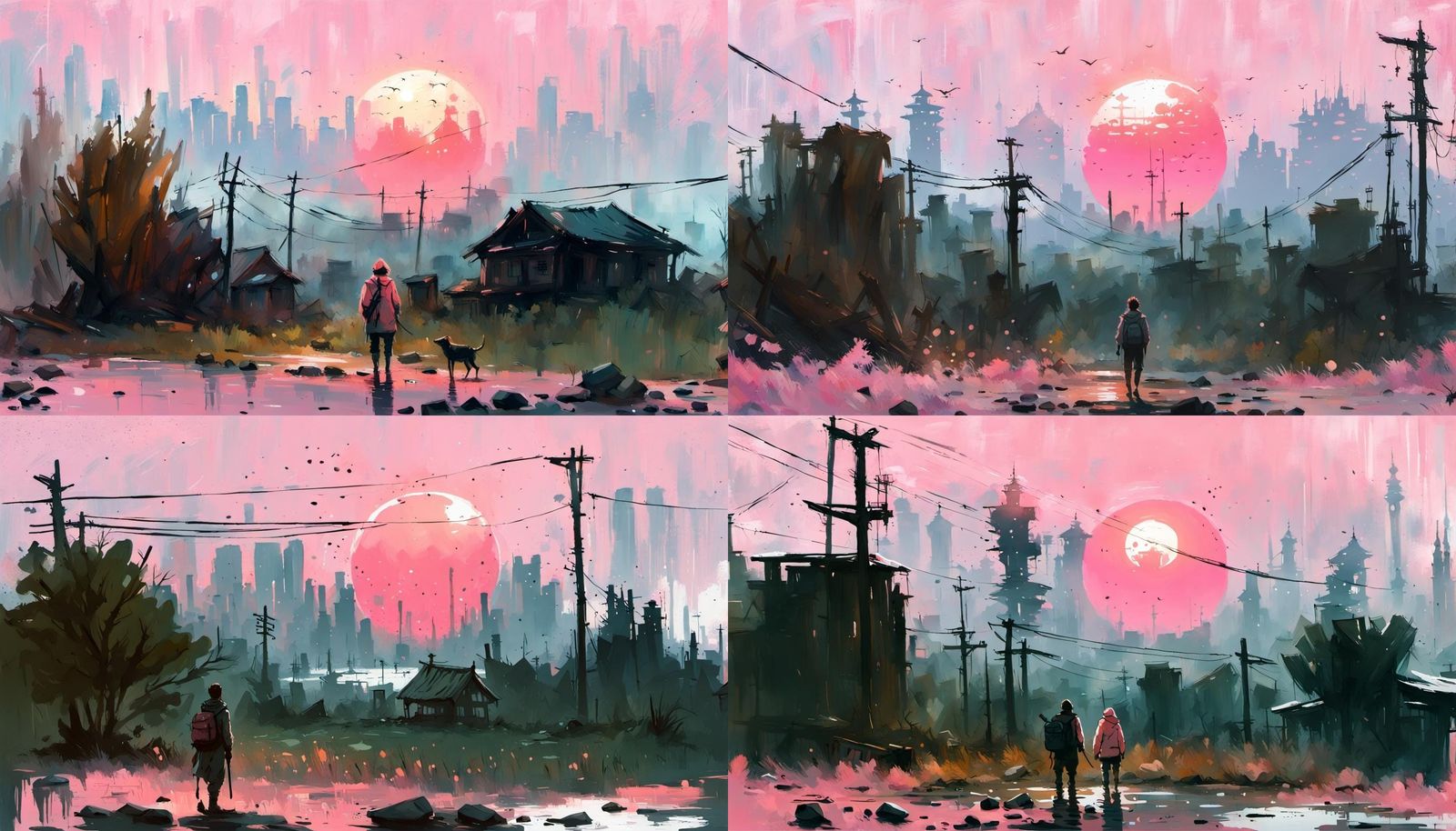 A Rising Sun. Pastel pink scale. In Ismail Inceoglu Style - AI ...
