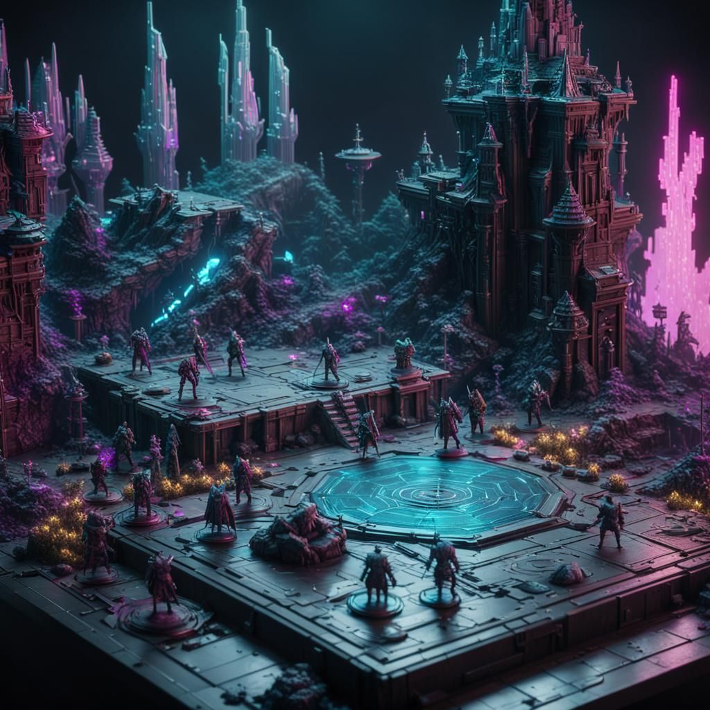 Cyberpunk Fantasy Tabletop Game - AI Generated Artwork - NightCafe Creator