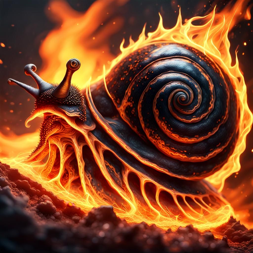 Molten lava snail - AI Generated Artwork - NightCafe Creator