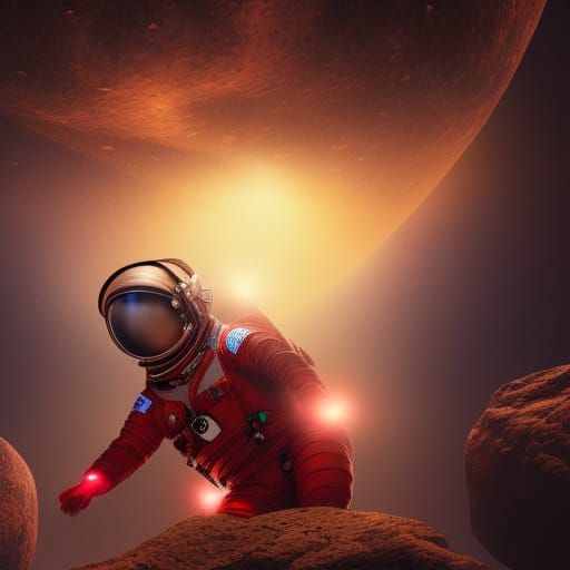 red astronaut - AI Generated Artwork - NightCafe Creator