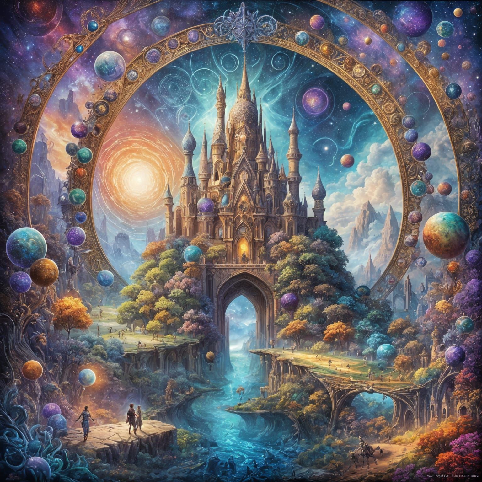 lock - Cosmic Warrior Shielded in Ancient Castle Ruins