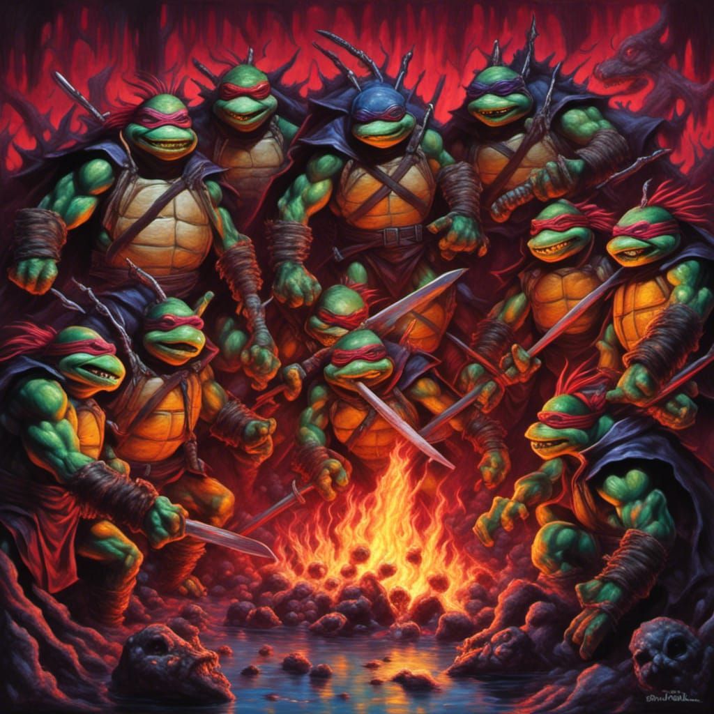 Terrifying Lovecraftian Teenage Mutant Ninja Turtle Army - AI Generated ...