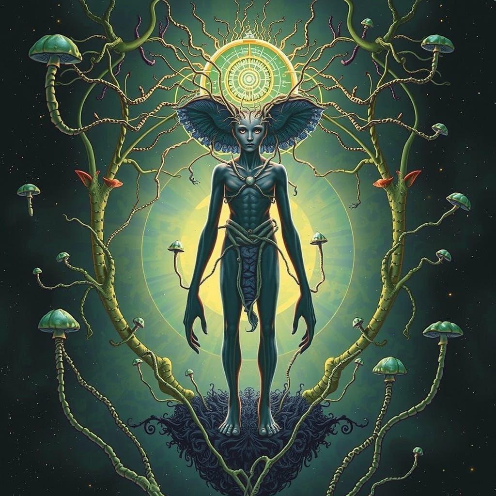 fungal demon - Fungal Demon in Dark Surrealism