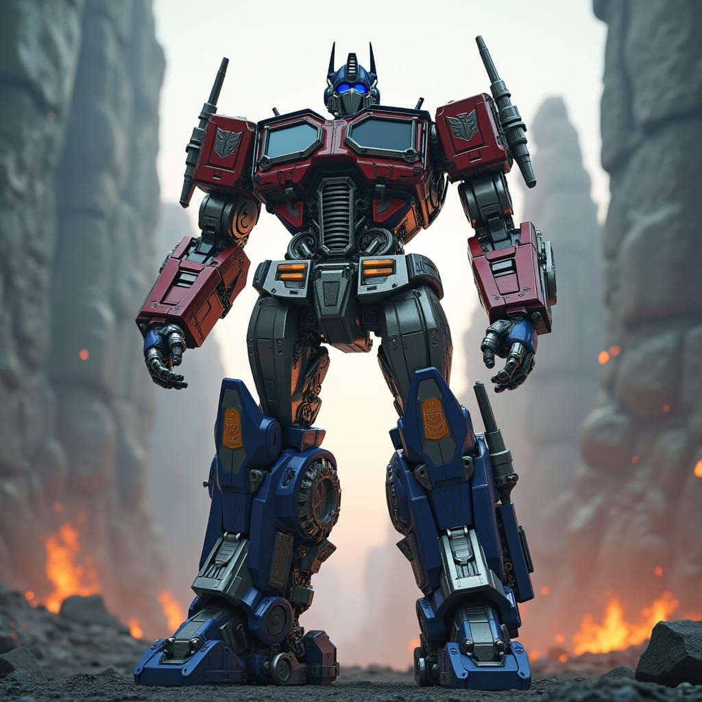 Optimus Prime - Majestic Optimus Prime in Futuristic, Cinema...
