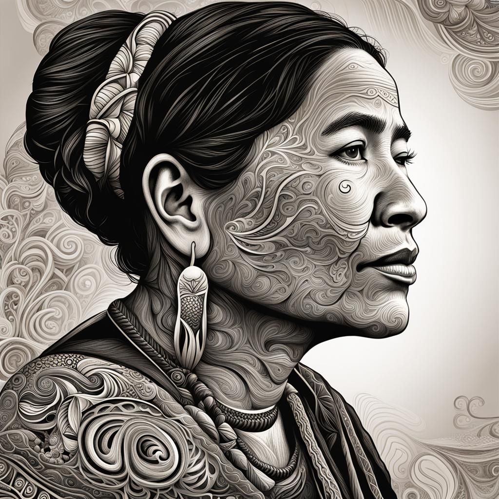 Moko kauae - are received by women on their lips and chin. A moko kauae ...