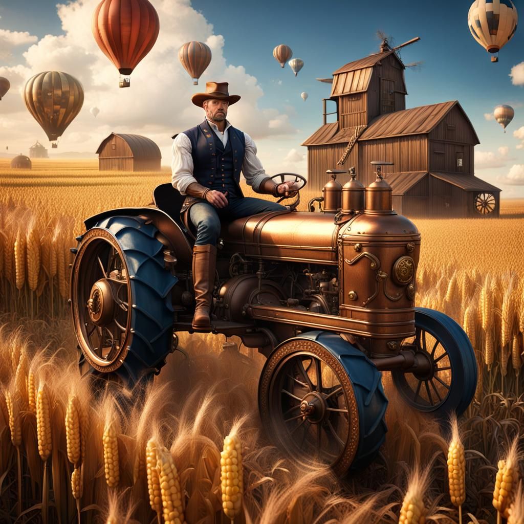 Steampunk Tractor - AI Generated Artwork - NightCafe Creator