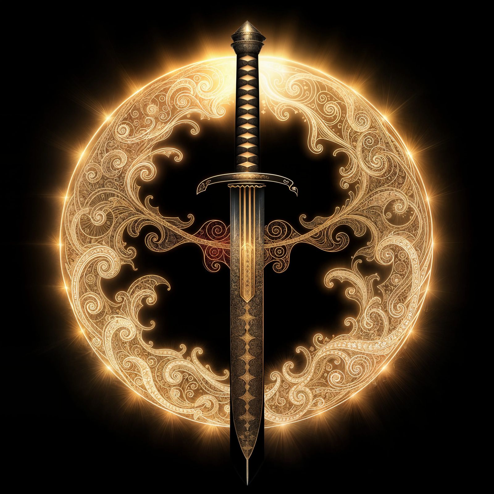 Divine Samurai Sword Radiates Light in a Celestial... - AI Art