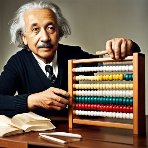 Albert Einstein presents his latest discovery: the abacus: With its ...