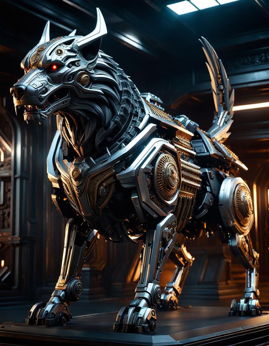 Mechanical Guardian Dog - AI Generated Artwork - NightCafe Creator