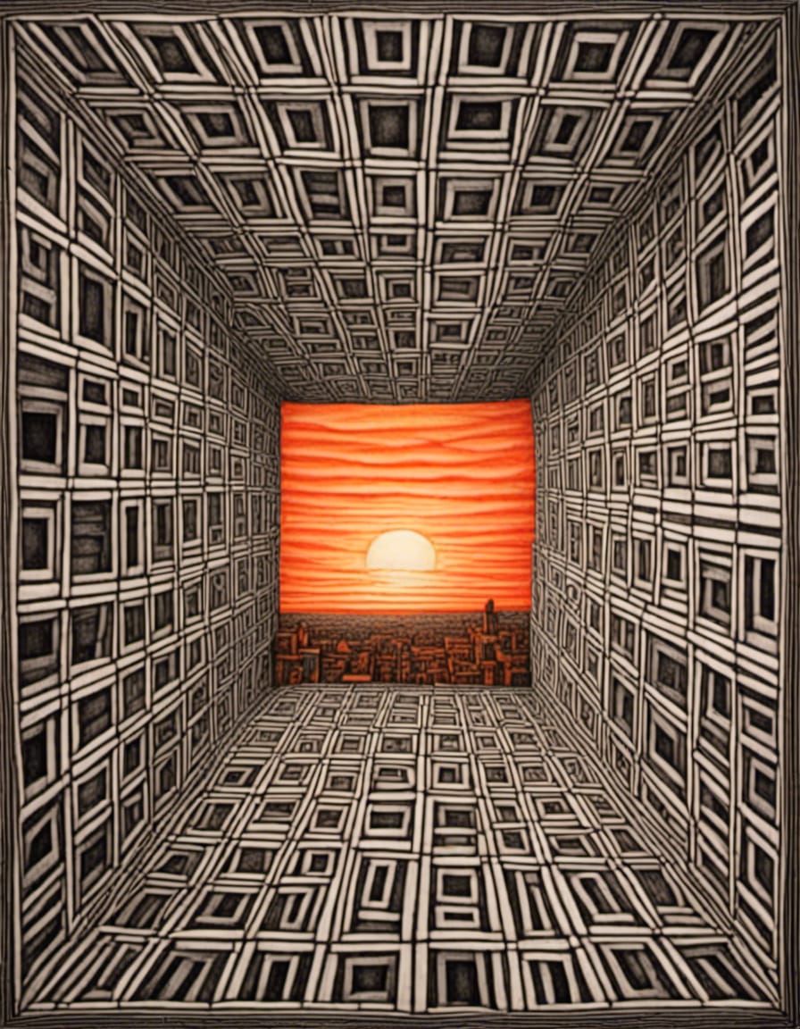 Sunset in a box, in a box, in a box, - AI Generated Artwork - NightCafe ...