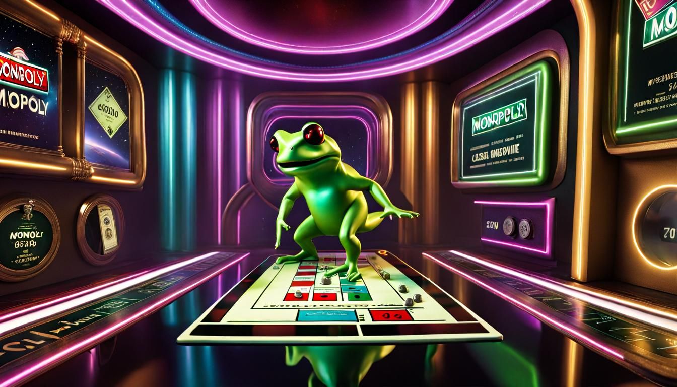 Spacefrogalien plays Monopoly. - AI Generated Artwork - NightCafe Creator