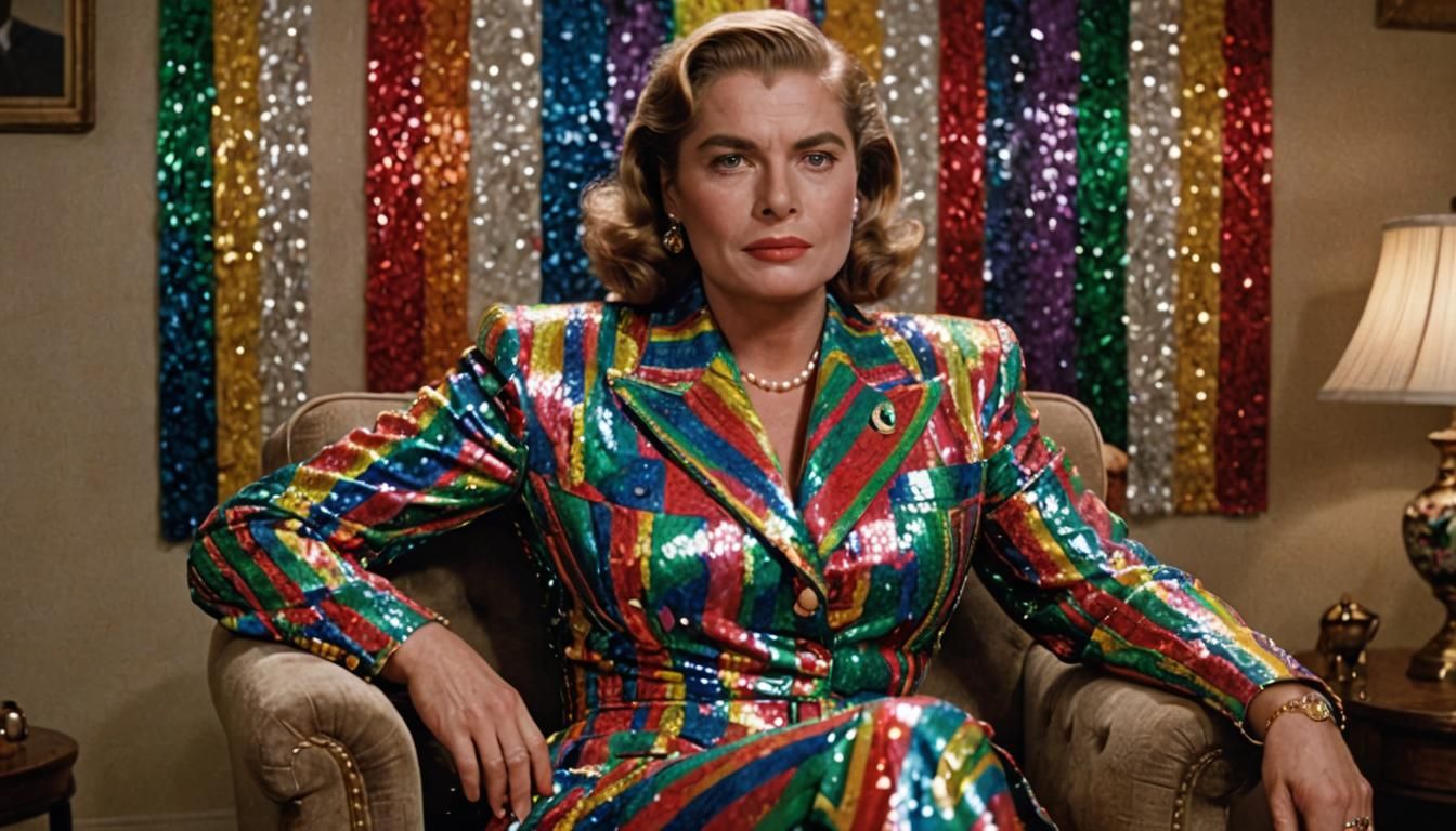 Casablanca close up, full body, Ingrid Bergman, sitting in a chair ...