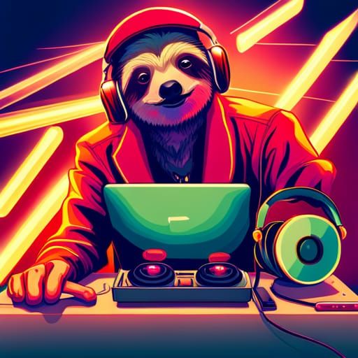 DJ Sloth - AI Generated Artwork - NightCafe Creator