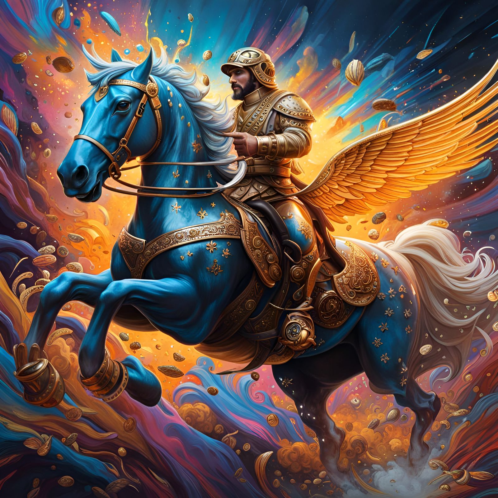 Divine Pegasus Rider - AI Generated Artwork - NightCafe Creator
