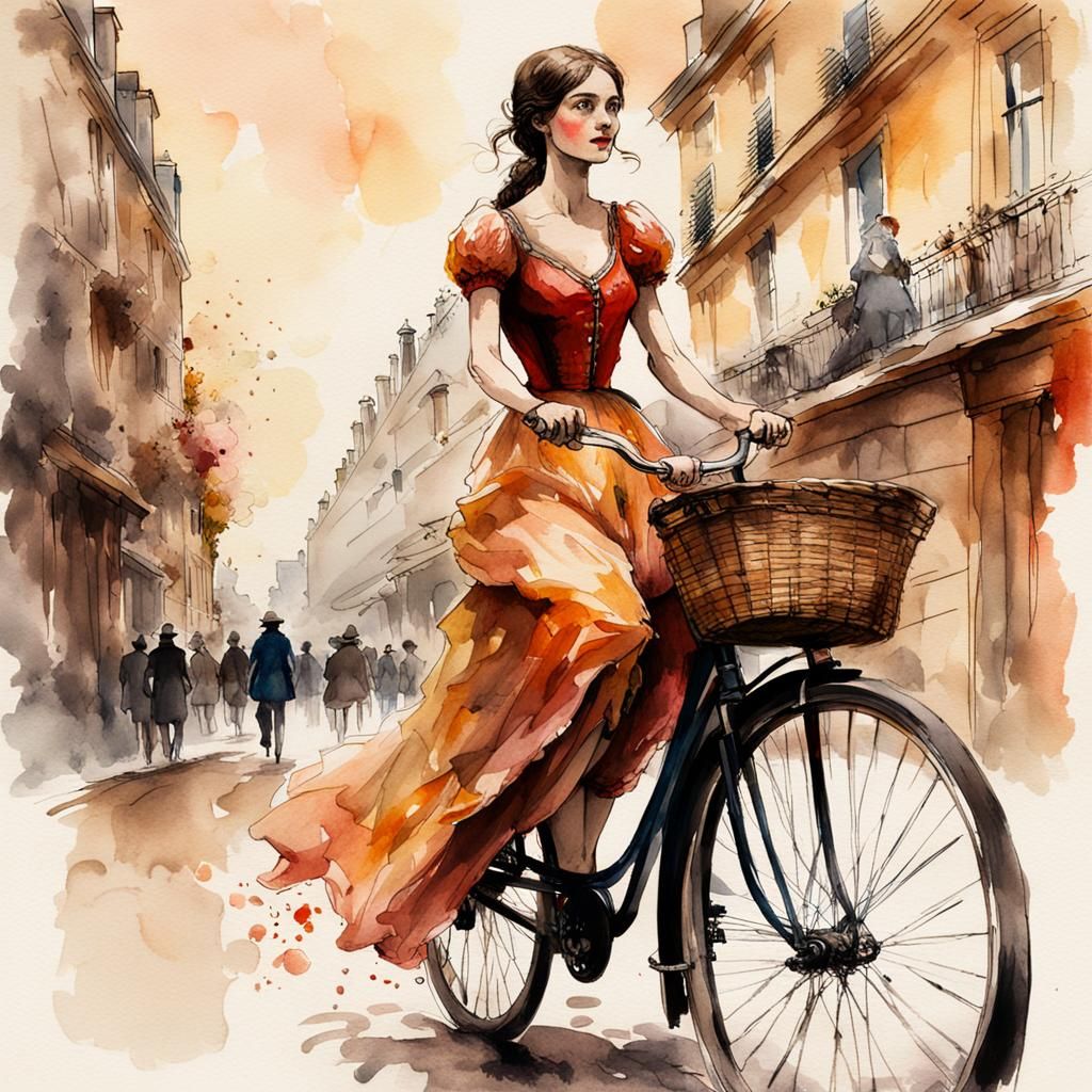 Riding a bicycle - AI Generated Artwork - NightCafe Creator