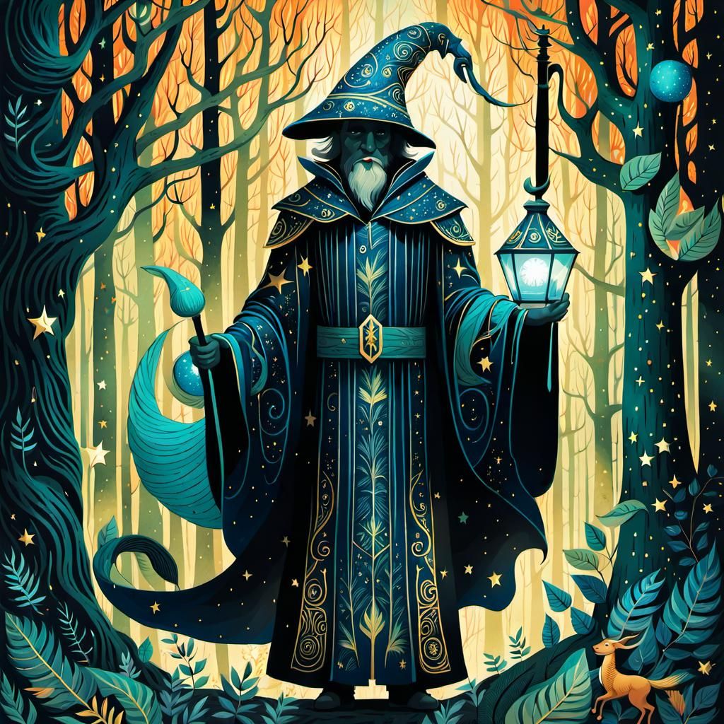 Dark Wizard in the forest - AI Generated Artwork - NightCafe Creator