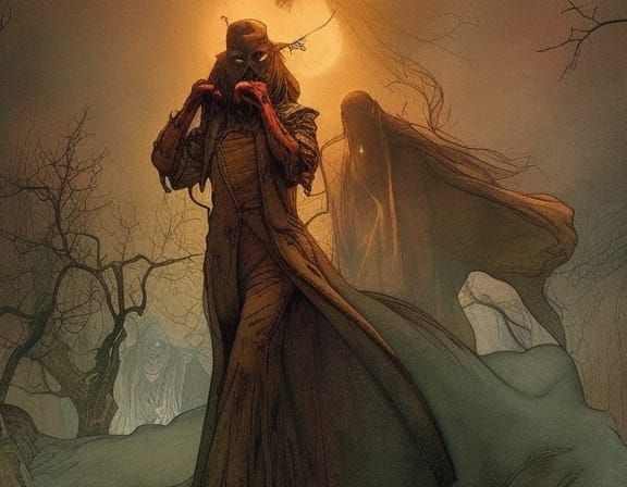 A Ghost, following a ghost - AI Generated Artwork - NightCafe Creator