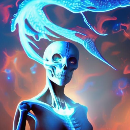 Blue skeleton - AI Generated Artwork - NightCafe Creator