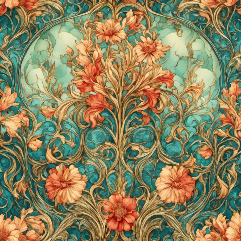 Art noveau pattern - AI Generated Artwork - NightCafe Creator