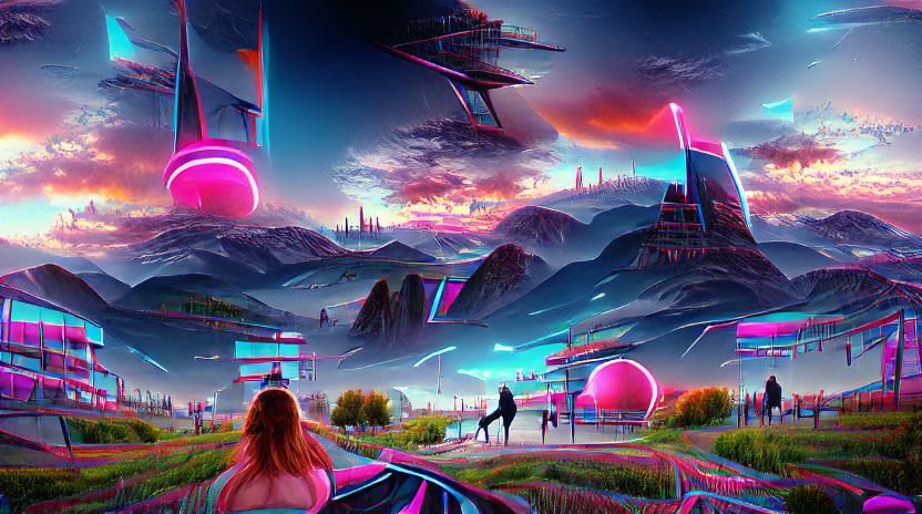 Flying through the metaverse - AI Generated Artwork - NightCafe Creator