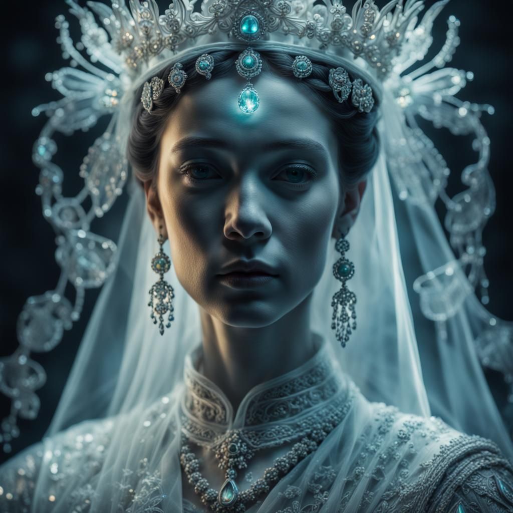 A phosphorescent, translucent ghost of a queen - AI Generated Artwork ...