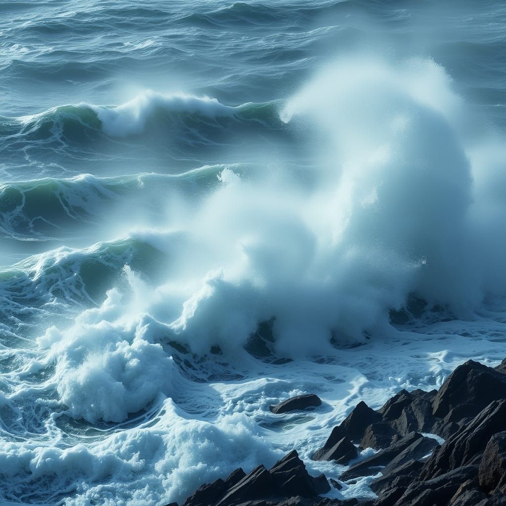 angry ocean - Turmoil-Ridden Ocean in Unreal Engine 5 Style