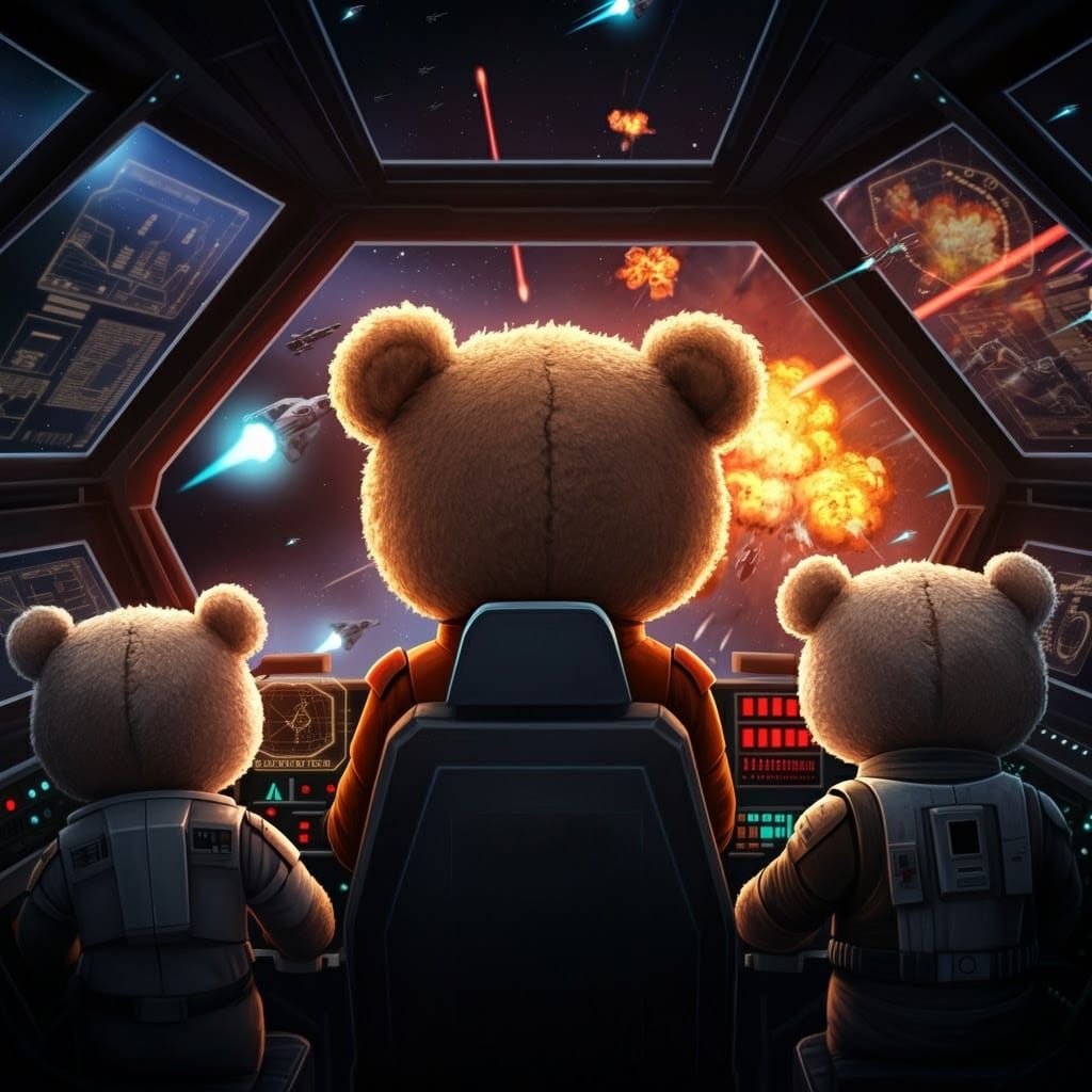 The crew of the starship "TSS Cuddlebug", taking part in a defensive strike against an invasion ...