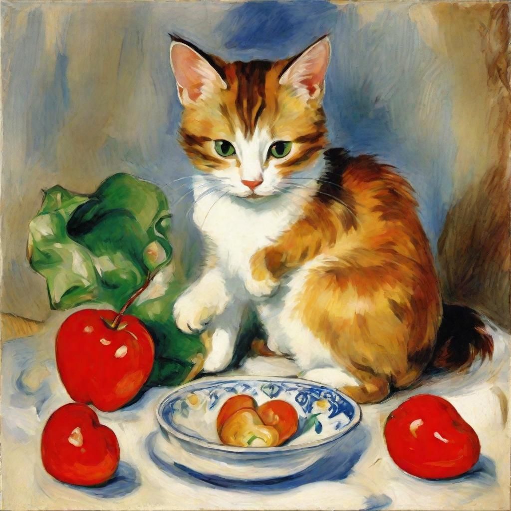 Little cat eat rabbit heart for fun By Zinaida Serebriakova, Marc ...