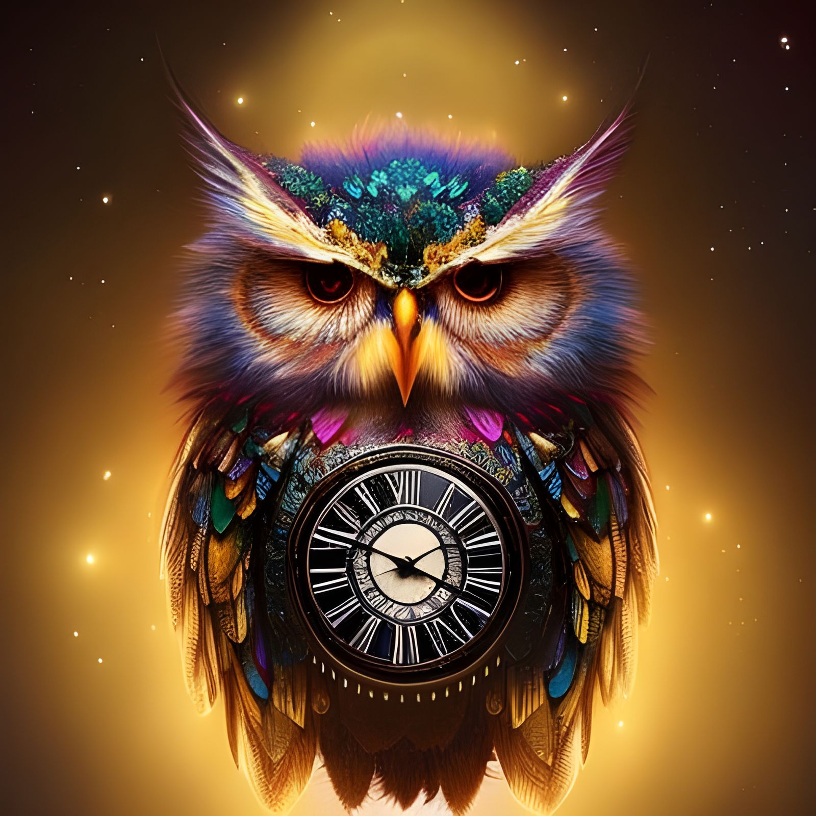 owl clock - AI Generated Artwork - NightCafe Creator