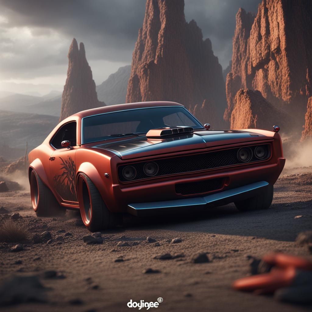 2018 dodje demon muscle car - AI Generated Artwork - NightCafe Creator