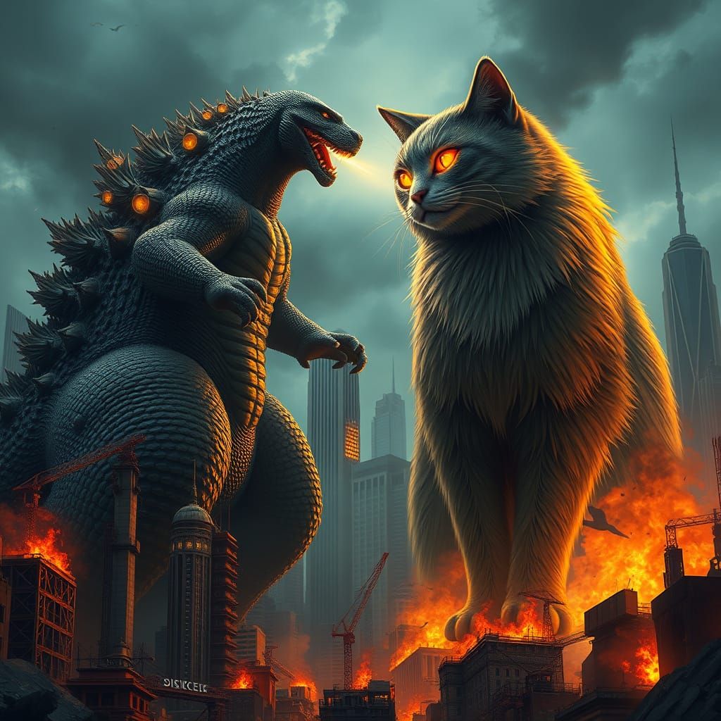 godzilla vs cat - godzilla vs cat