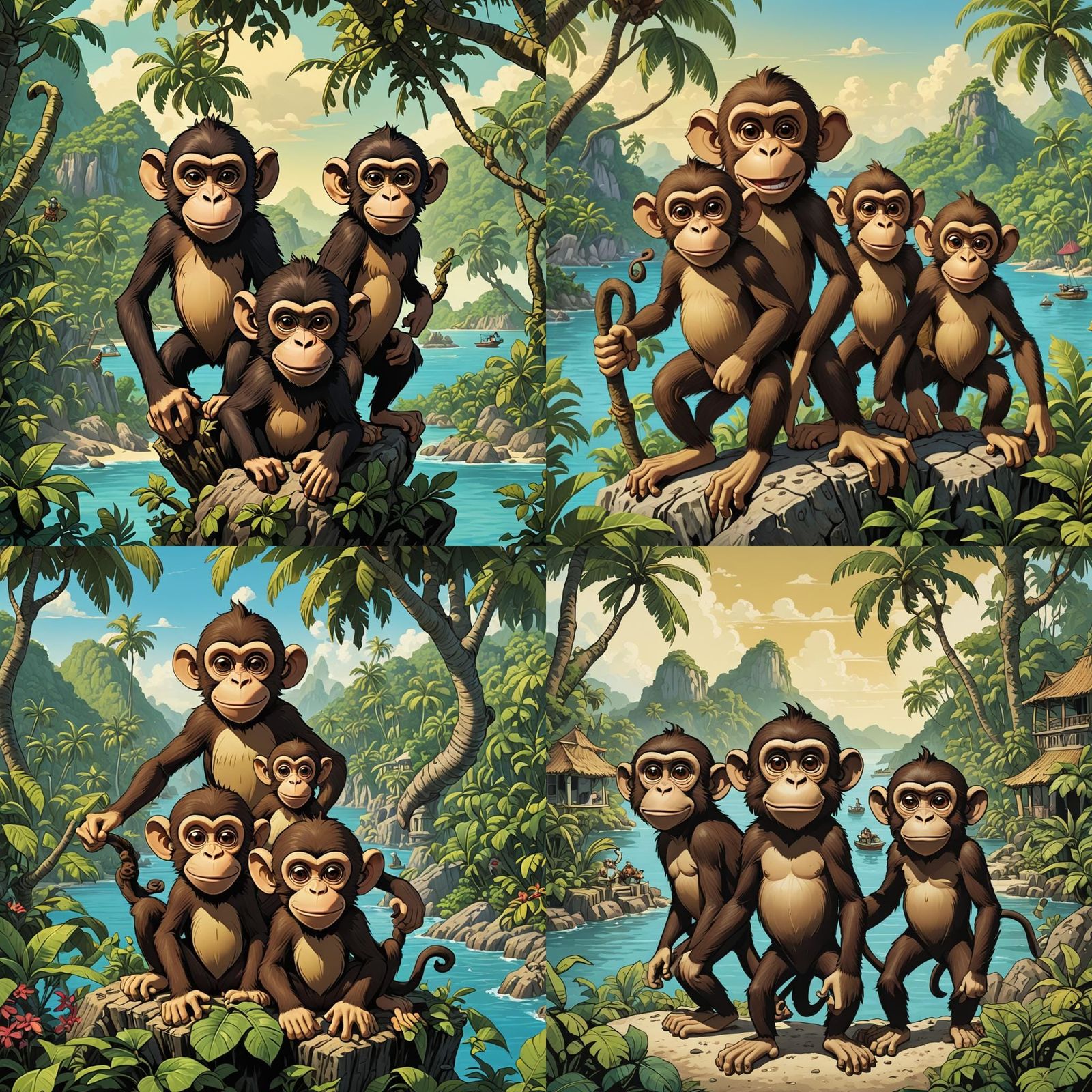 Three monkeys - AI Generated Artwork - NightCafe Creator