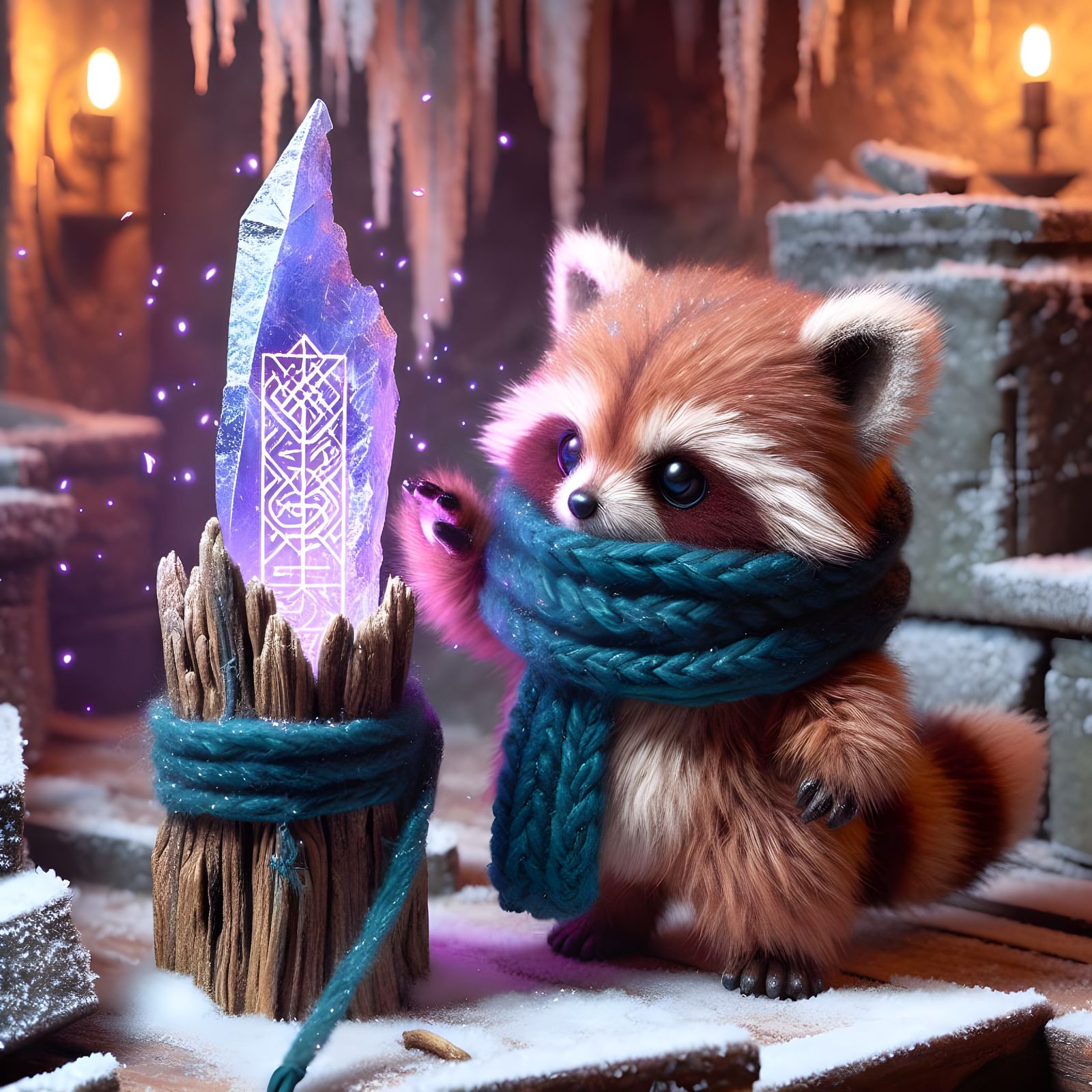 Blackstar - David Bowie - Cute Raccoon Explorer in Magical A...