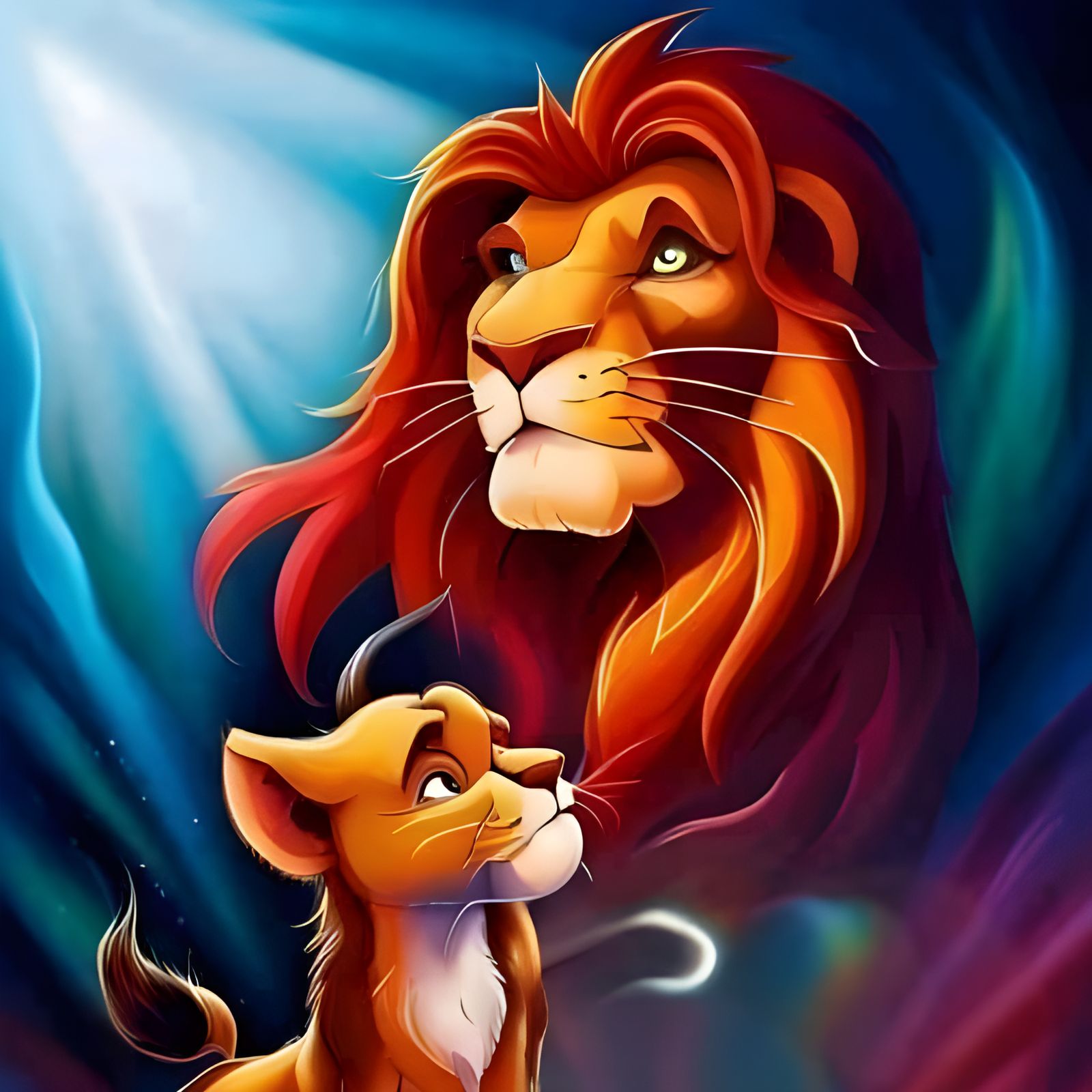 Lion King - The spirit of Mufasa, speaking to Simba - AI Generated ...