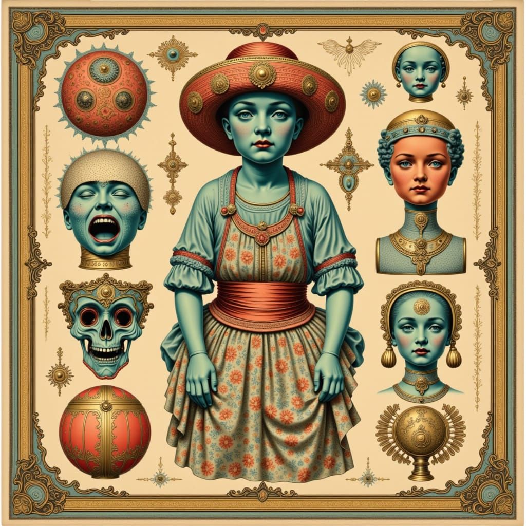 Aliens in Disguise as Human! - Vintage Circus Icons as Alien...