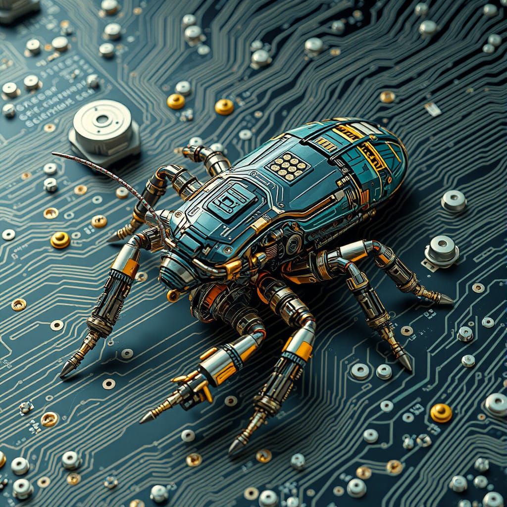 Robot cockroach - Mechanical Cockroach Robot on Futuristic C...