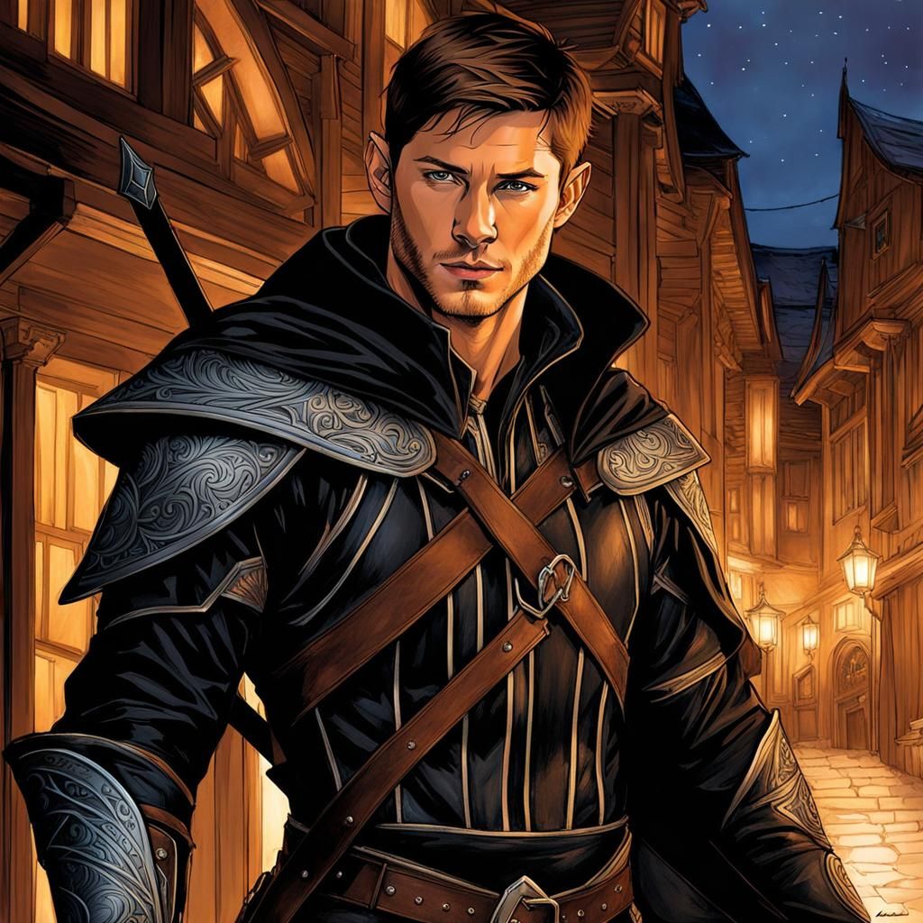 Jensen Ackles, full length portrait of 21 year old handsome elven rogue ...