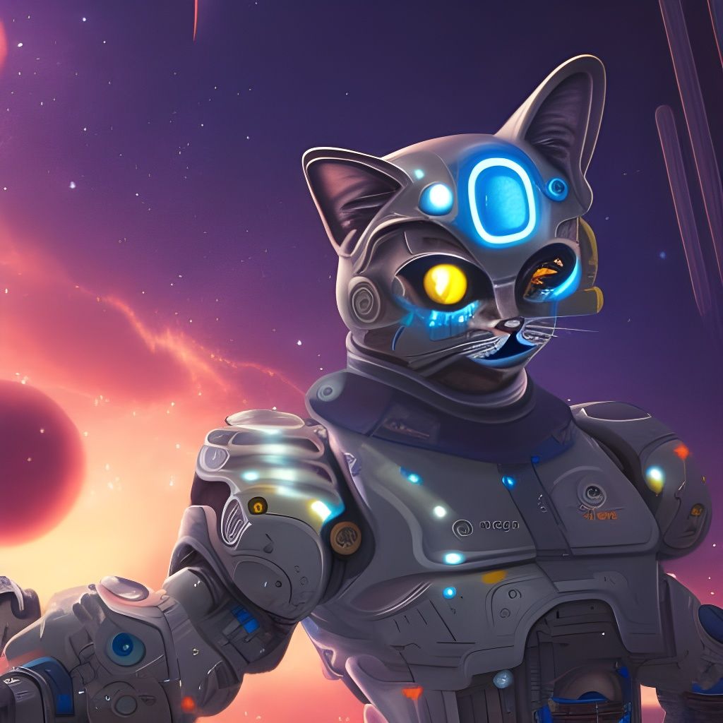 Cyborg cat - AI Generated Artwork - NightCafe Creator